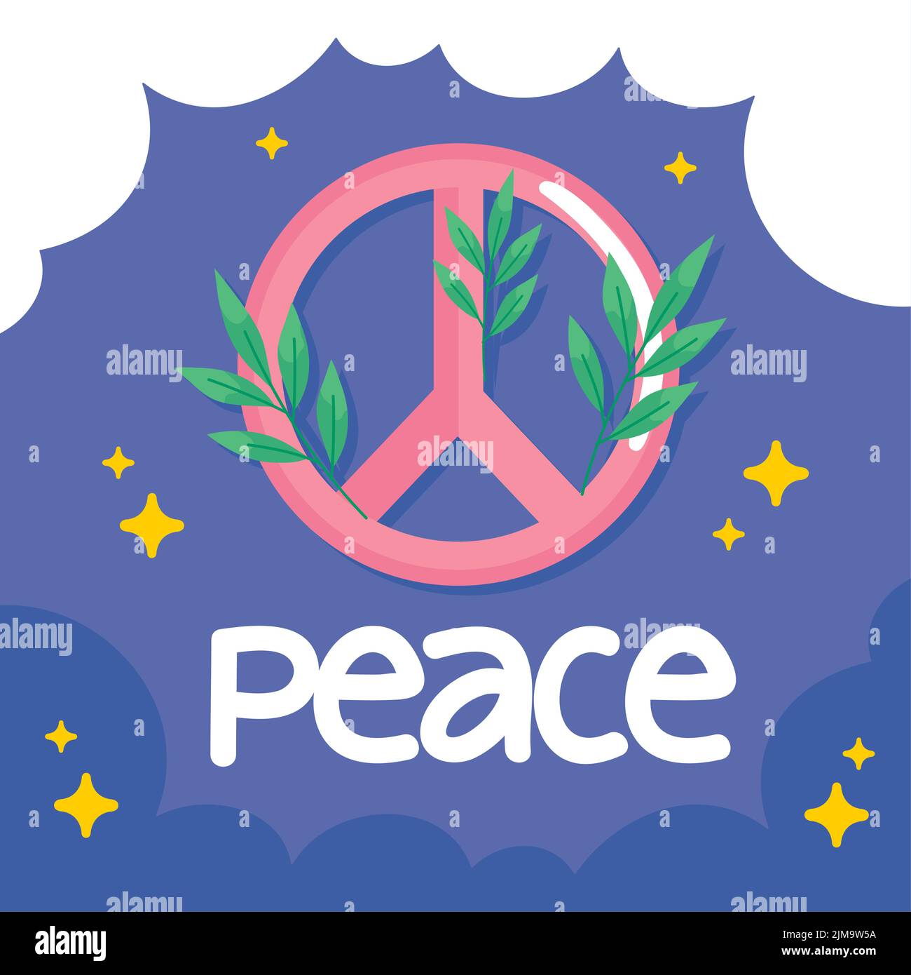 peace lettering with symbol Stock Vector Image & Art - Alamy