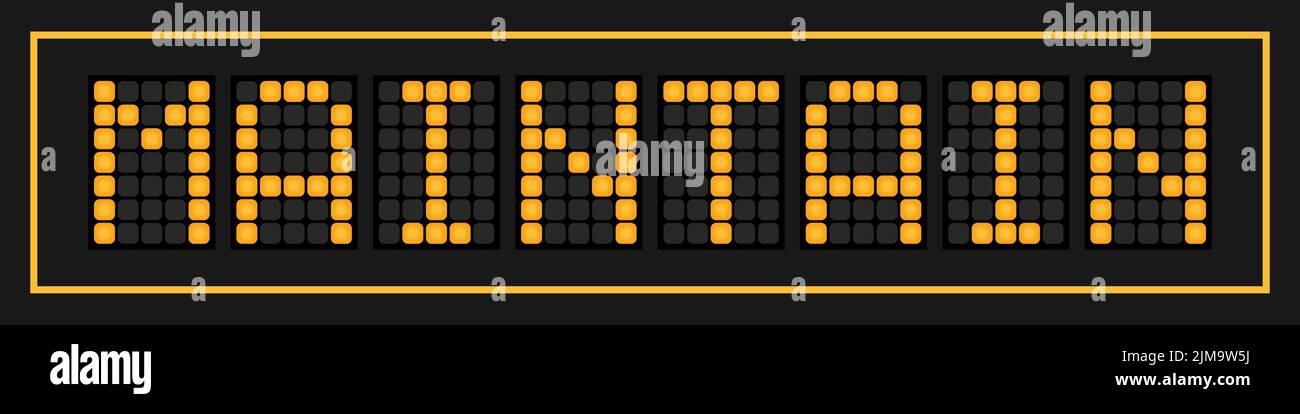 Orange color led banner in word maintain on black background Stock ...