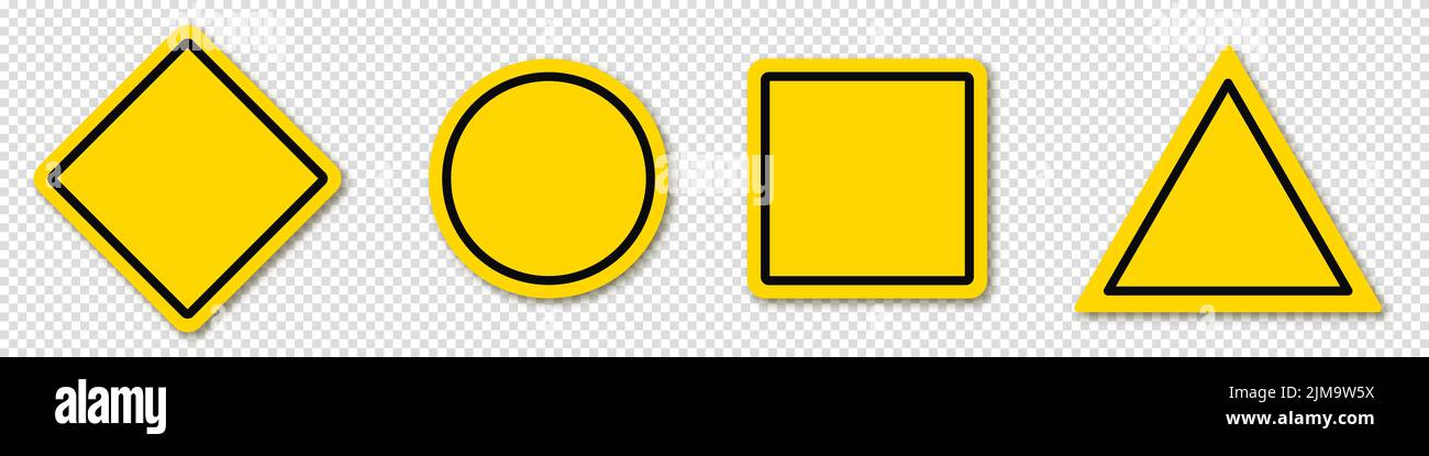 Set warning sign, alert icon. Danger warning attention sign. Empty ...