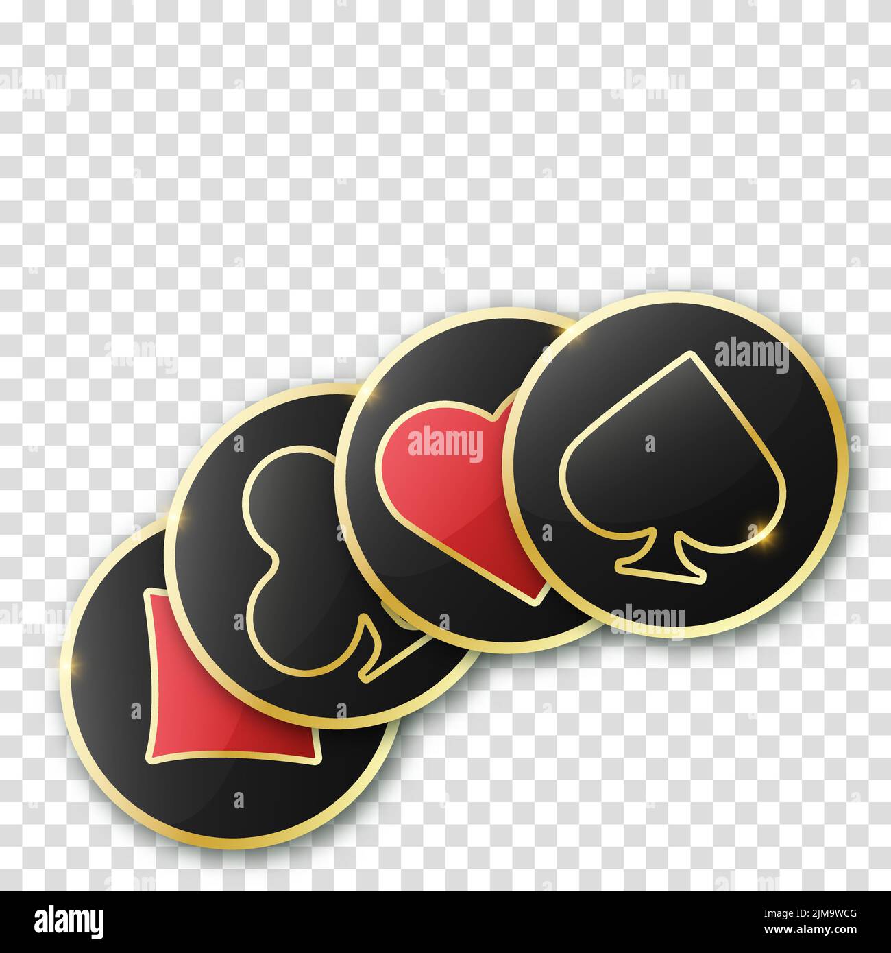 Hearts, diamonds, clubs and spades chips sign icon. Vector illustration ...