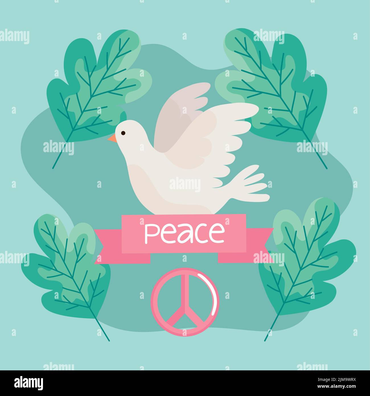 peace lettering in ribbon and dove Stock Vector Image & Art - Alamy