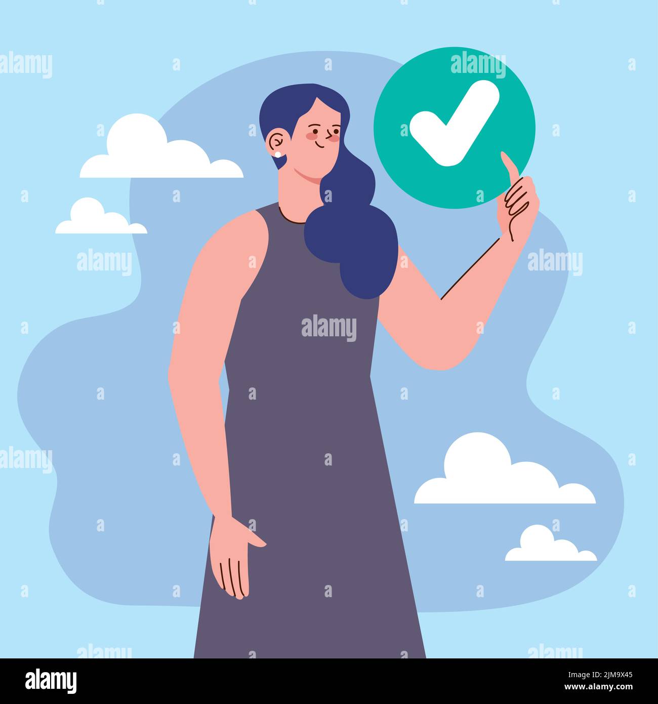 woman with check symbol Stock Vector Image & Art - Alamy