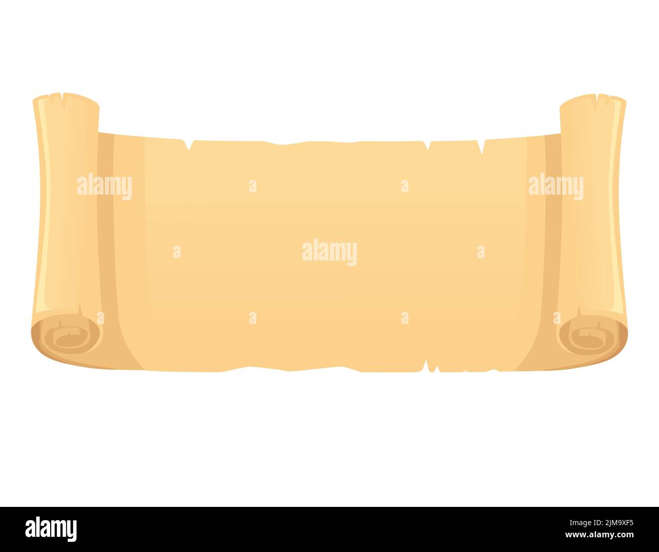 Papyrus ancient or medieval scroll with damage vector illustration ...