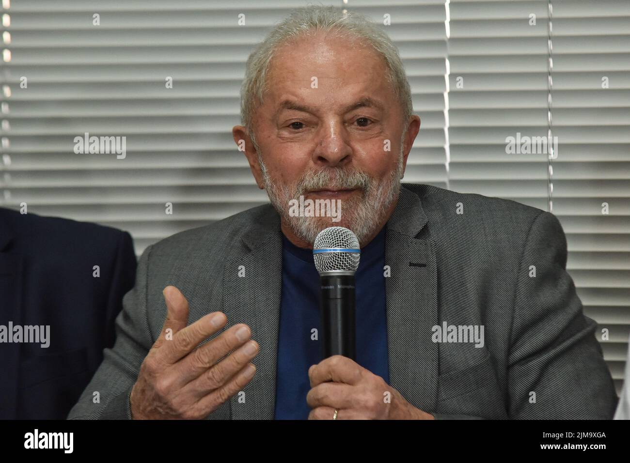 Former president and presidential candidate Luiz Inácio Lula da Silva (Worker's Party) met with ...