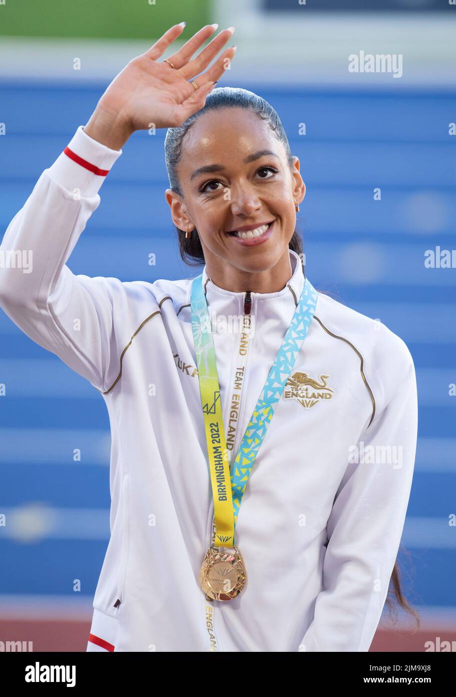 Katarina Johnson-Thompson receiving her gold medal for winning the ...