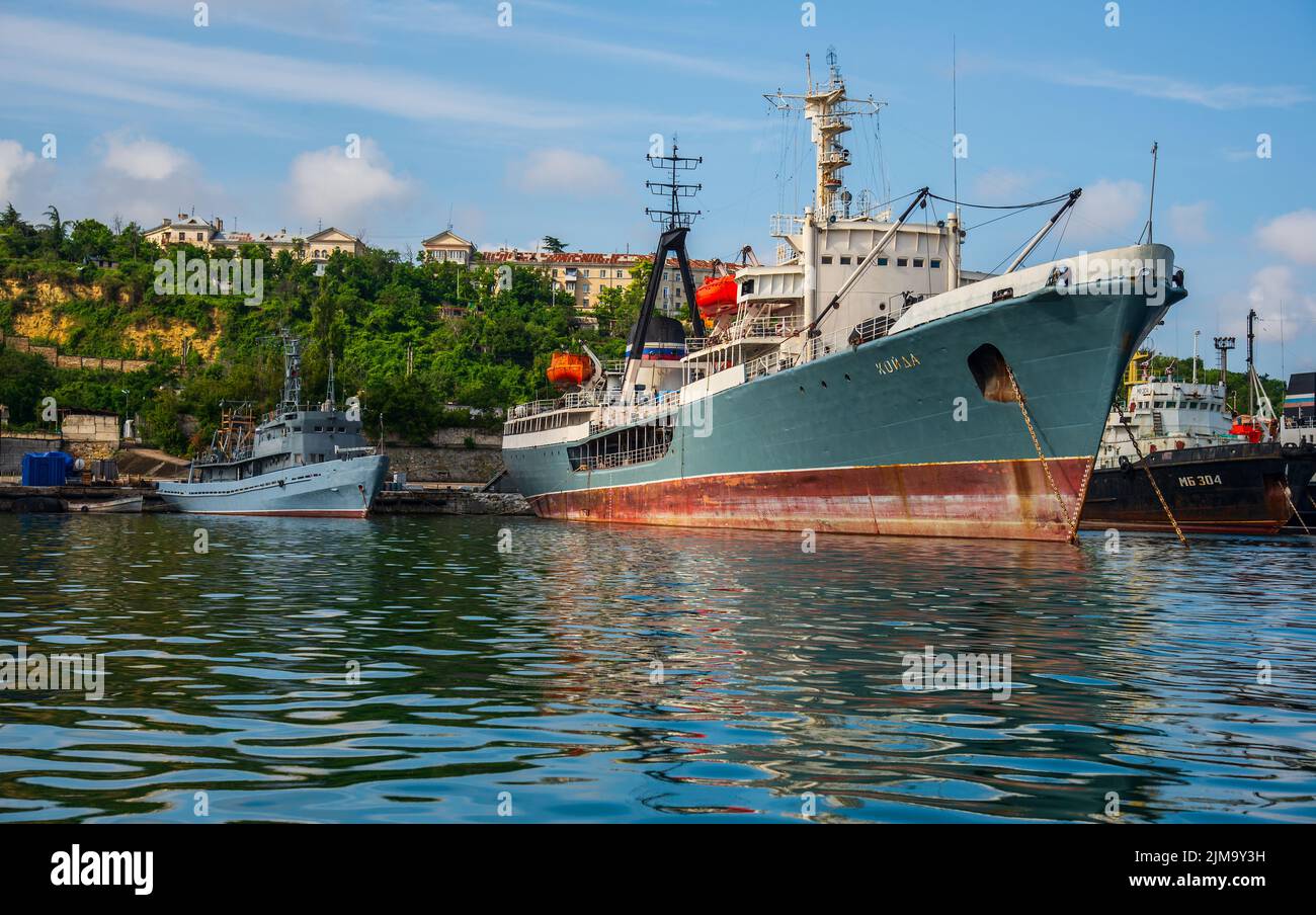 Sevastopol, Crimea - June 26, 2015: Naval base of the Black Sea Fleet ...