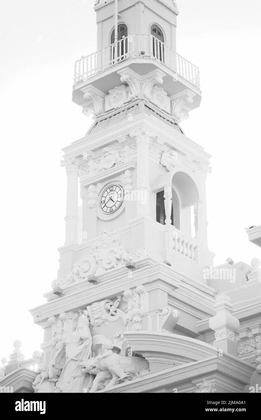 A vertical shot of a clock tower with beautiful sculptures Stock Photo ...