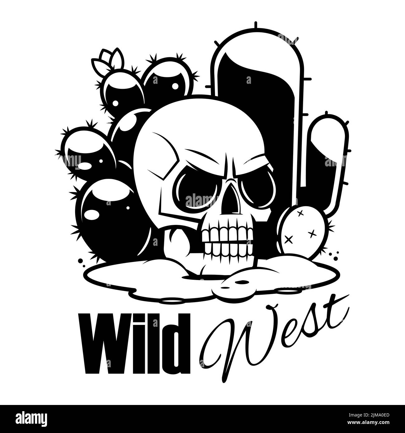 Seamless background design cactus Black and White Stock Photos & Images ...