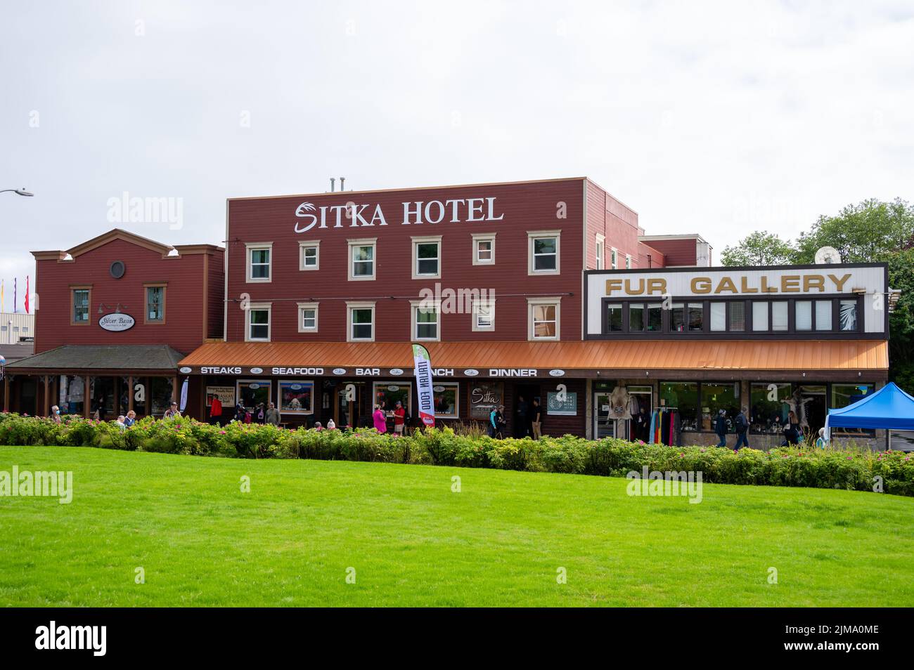 Sitka, Alaska - July 26, 2022 - View of Sitka's historic main street ...