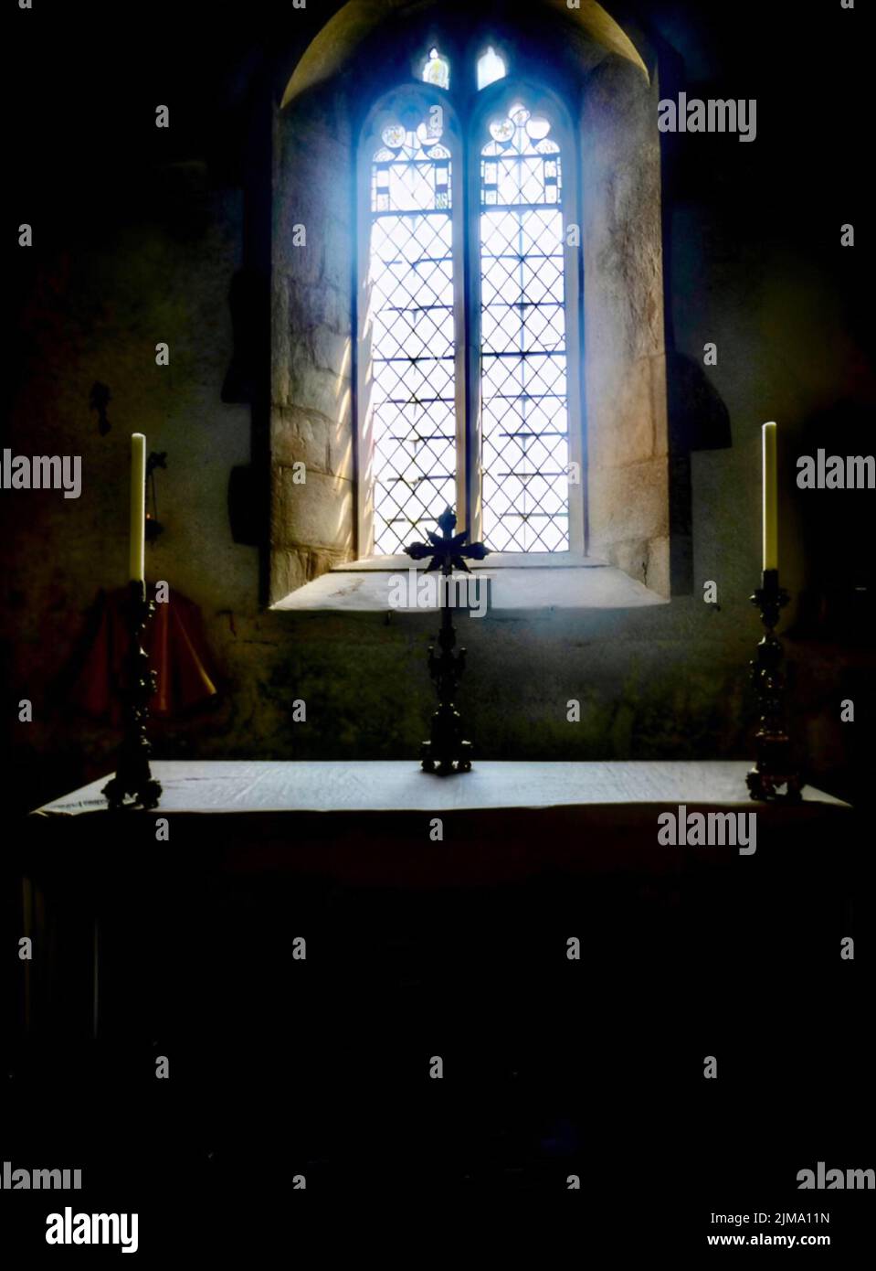 Light and shadow in a church Stock Photo - Alamy