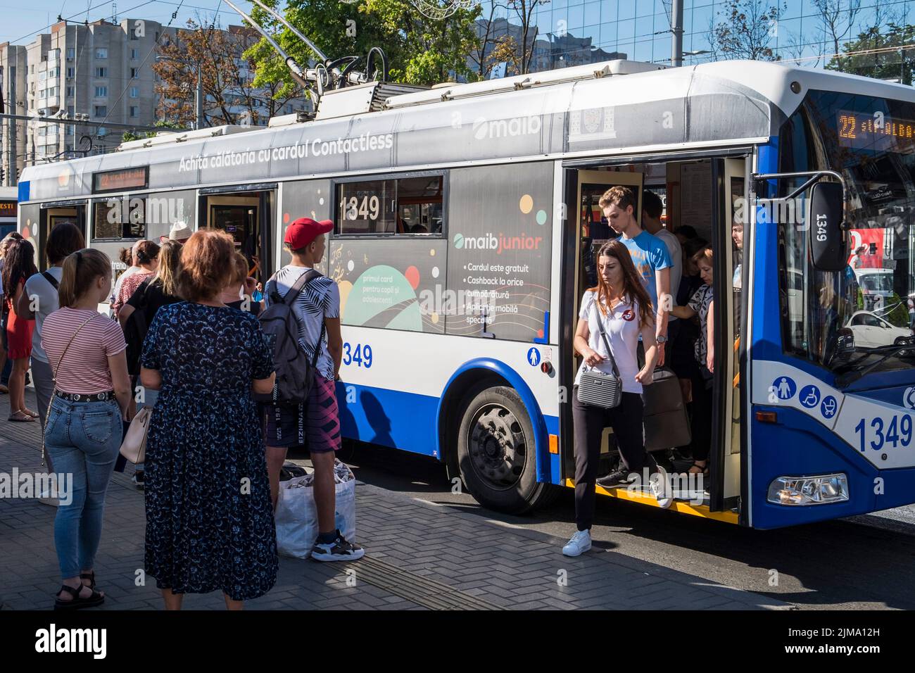 Moldova, Chisinau, daily life, bus station Stock Photo - Alamy