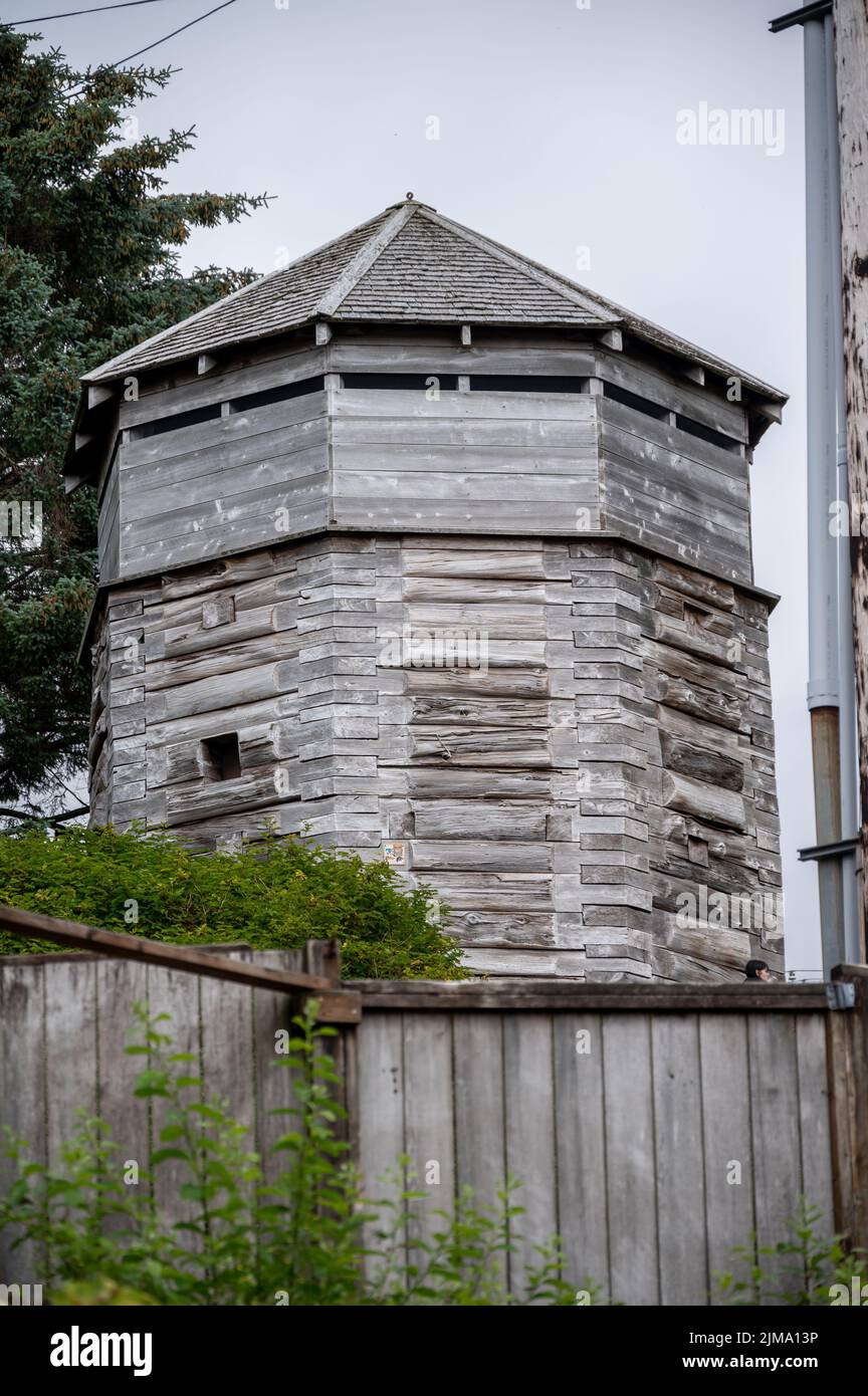 Replica of a Russian blockhouse, a symbol of Russia's role in Alaska's ...