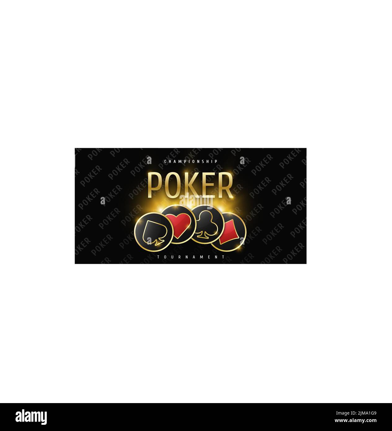 Poker tournament banner. Poker logo with playing card suit chips. Clubs ...