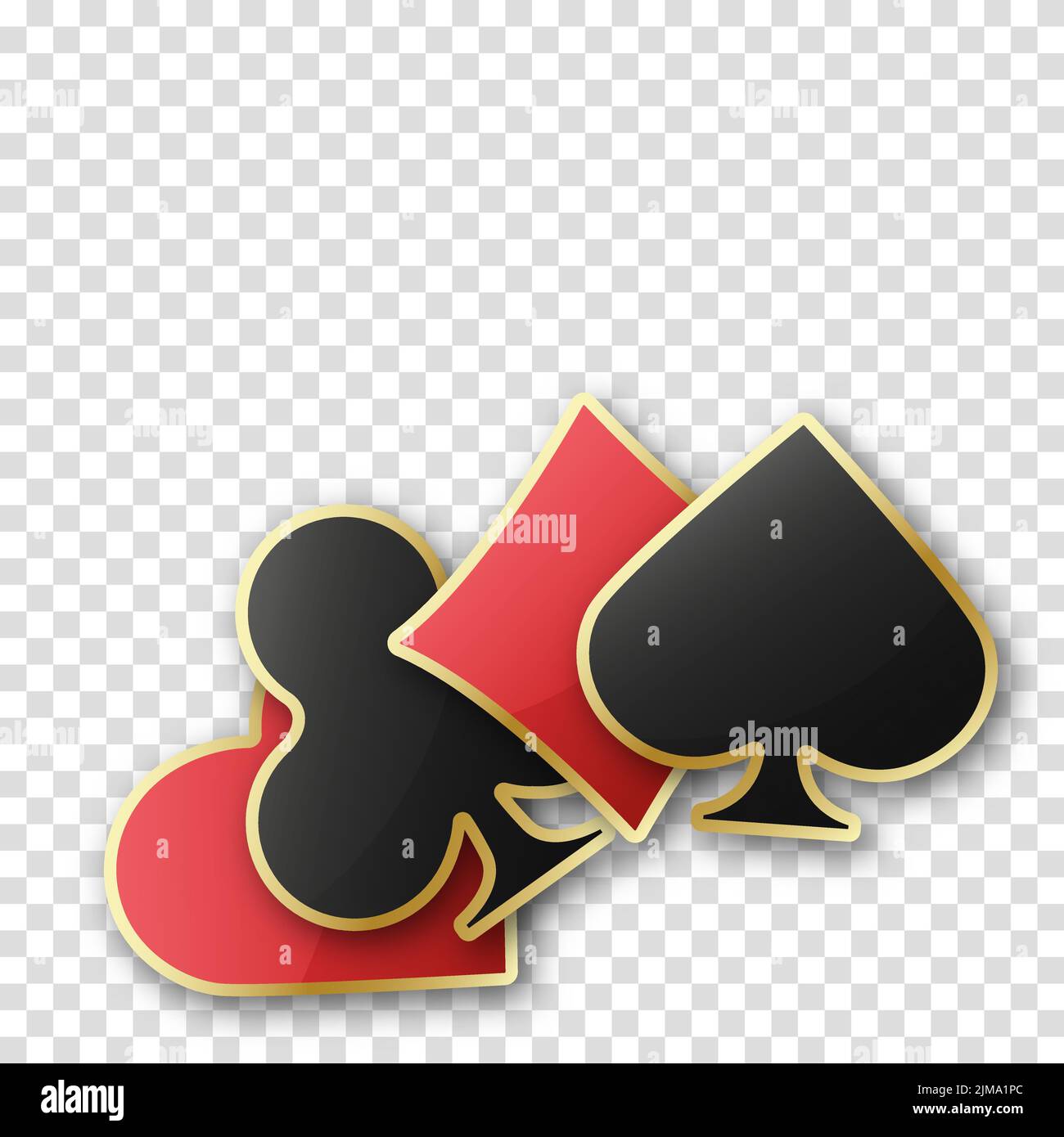 Hearts, diamonds, clubs and spades chips sign icon. Vector illustration ...
