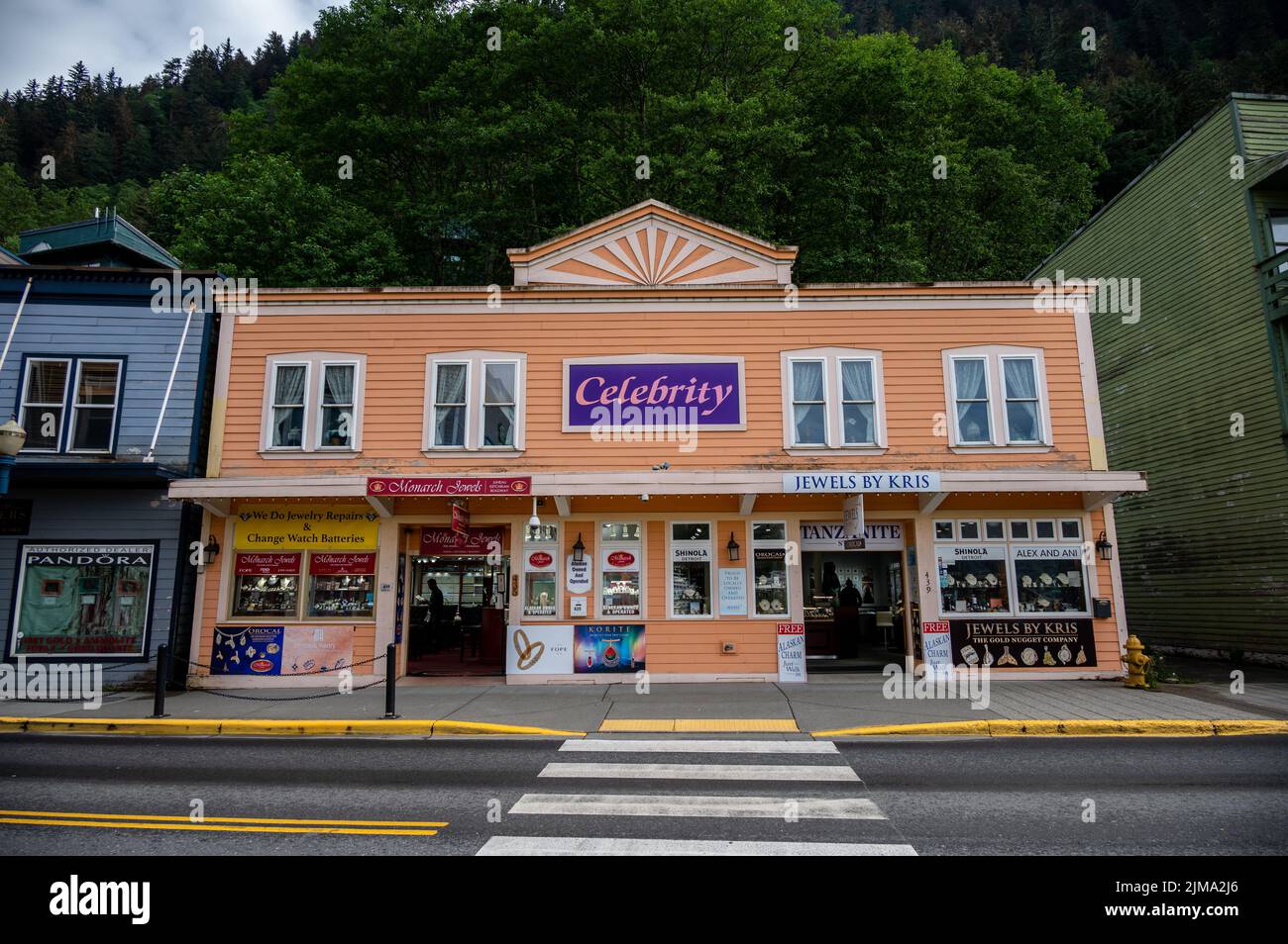 Juneau, Alaska - July 27, 2022: Central Juneau Alaska is home to many ...