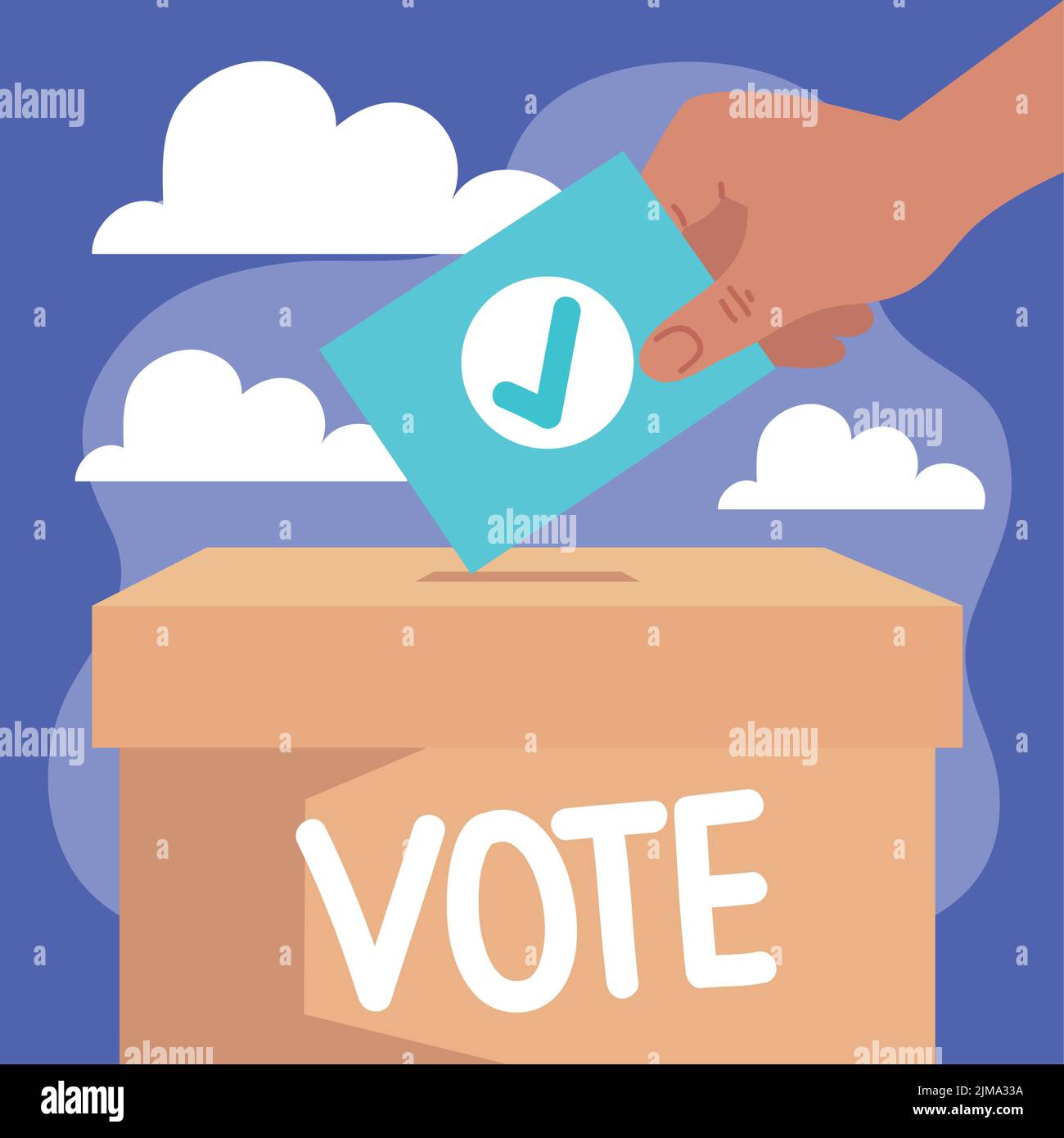 hand with vote card and urn Stock Vector Image & Art - Alamy