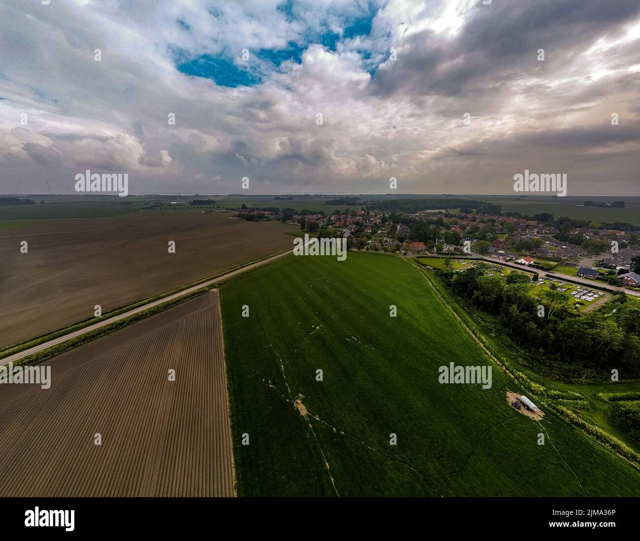 An aerial view of the landscape of Groningen Stock Photo - Alamy