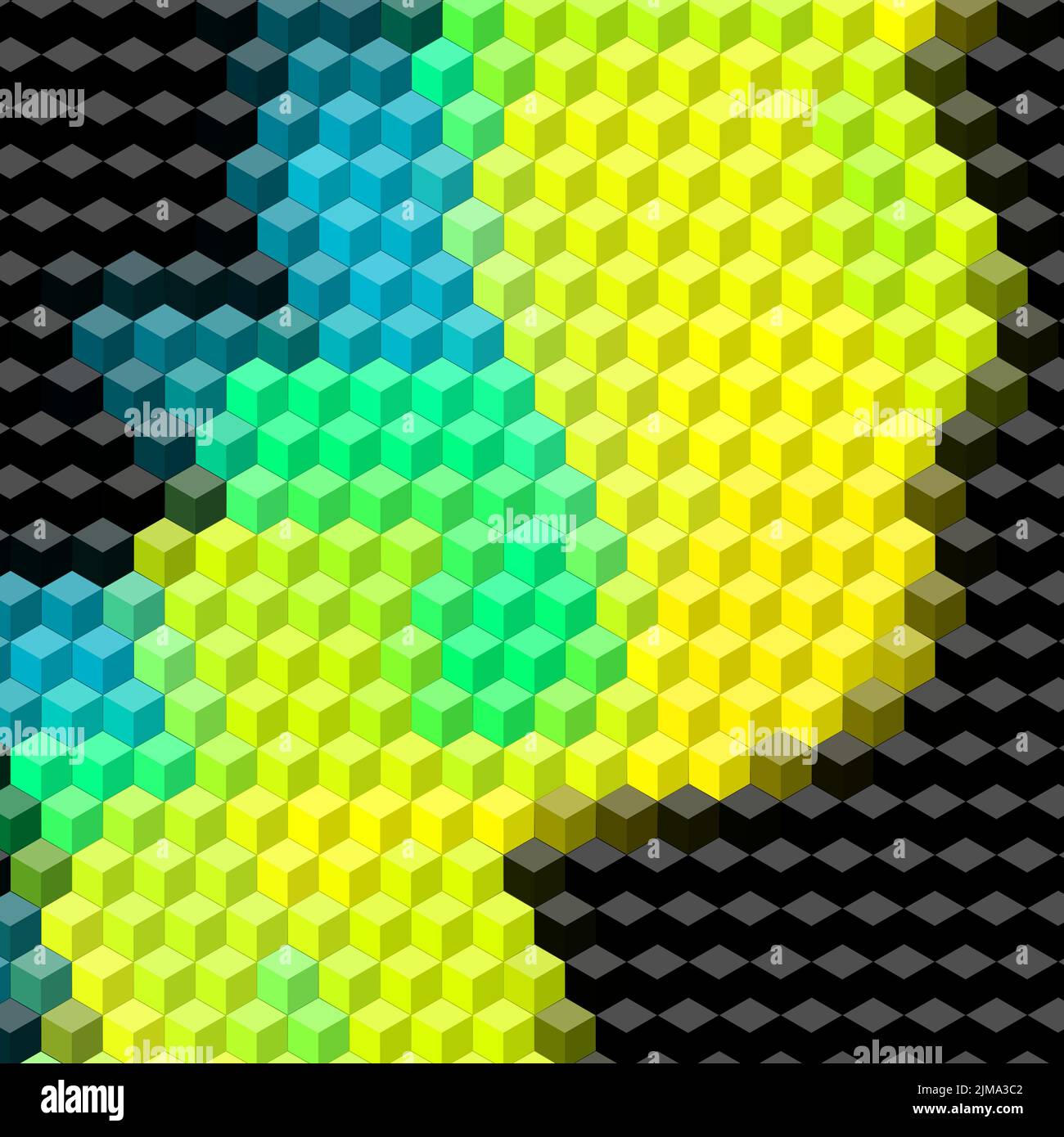 Illustration Of Colorful Isometric 3d Cube With Abstract Multicolor Pattern Background Wallpaper