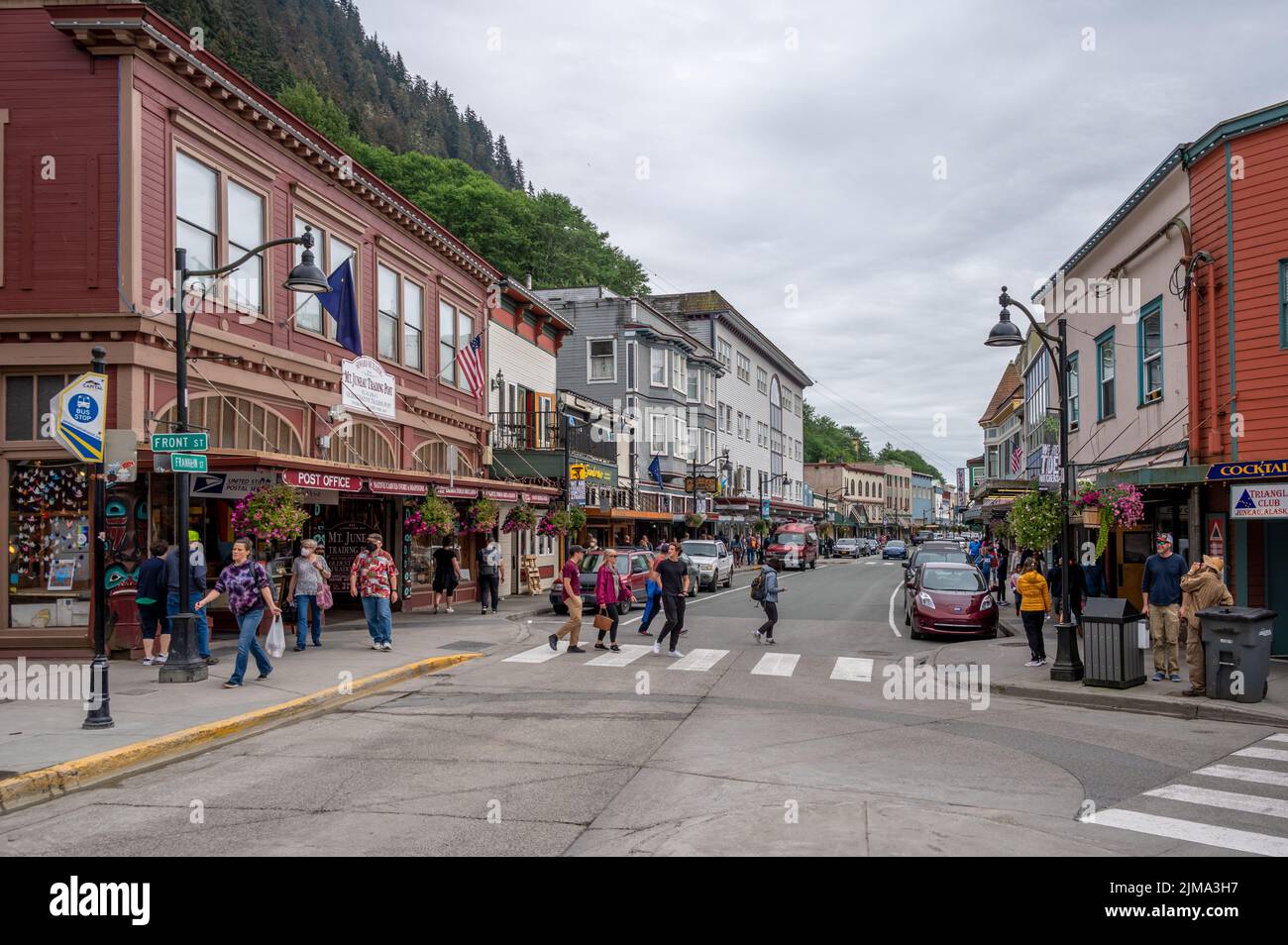 Juneau, Alaska - July 27, 2022: Central Juneau Alaska is home to many ...