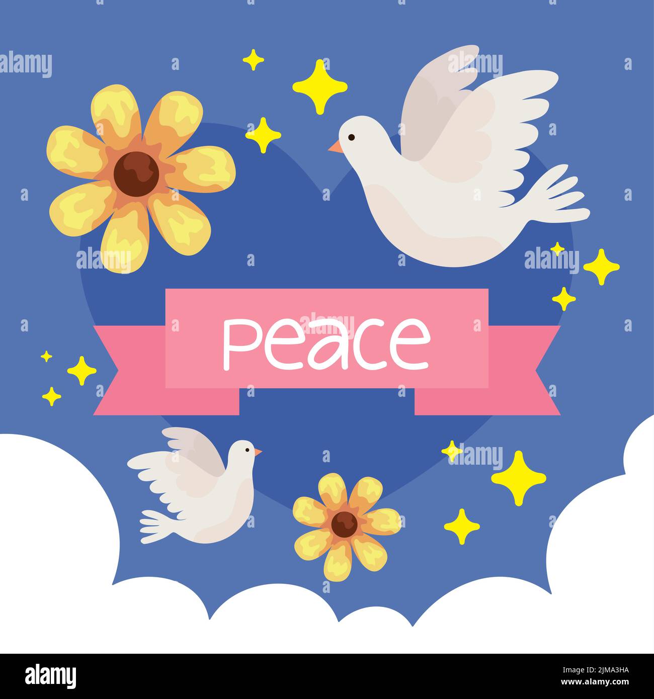 peace lettering in ribbon with dove Stock Vector Image & Art - Alamy