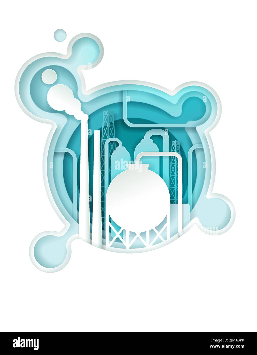 Chemical industry poster banner template. Vector illustration in paper ...