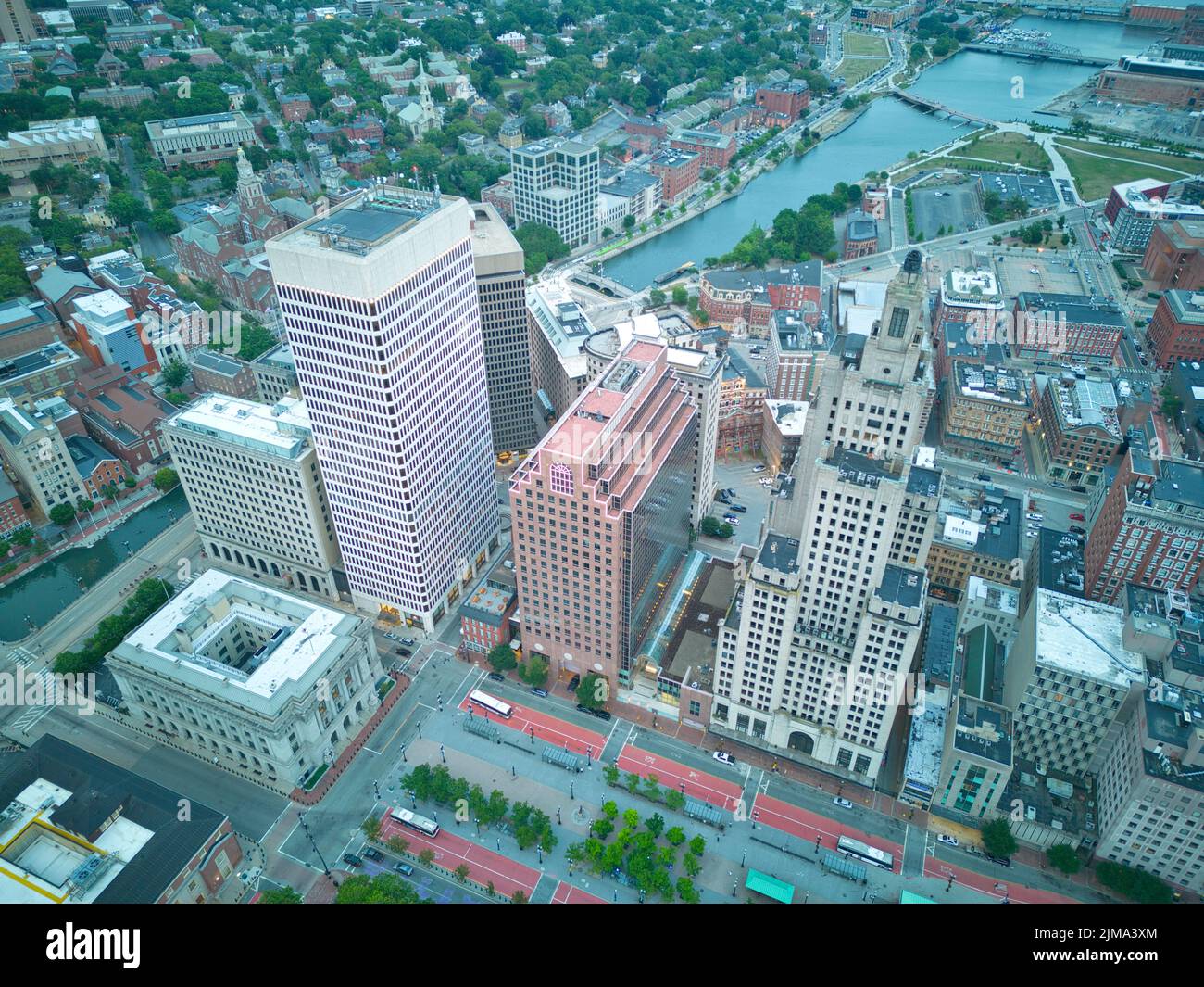 An aerial view of downtown Providence, Rhode Island RI, USA Stock Photo ...