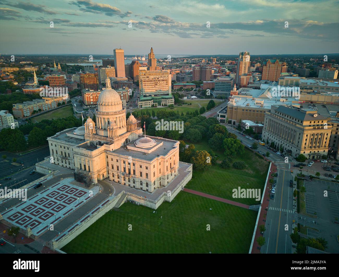 An aerial view of downtown Providence, Rhode Island RI, USA Stock Photo ...