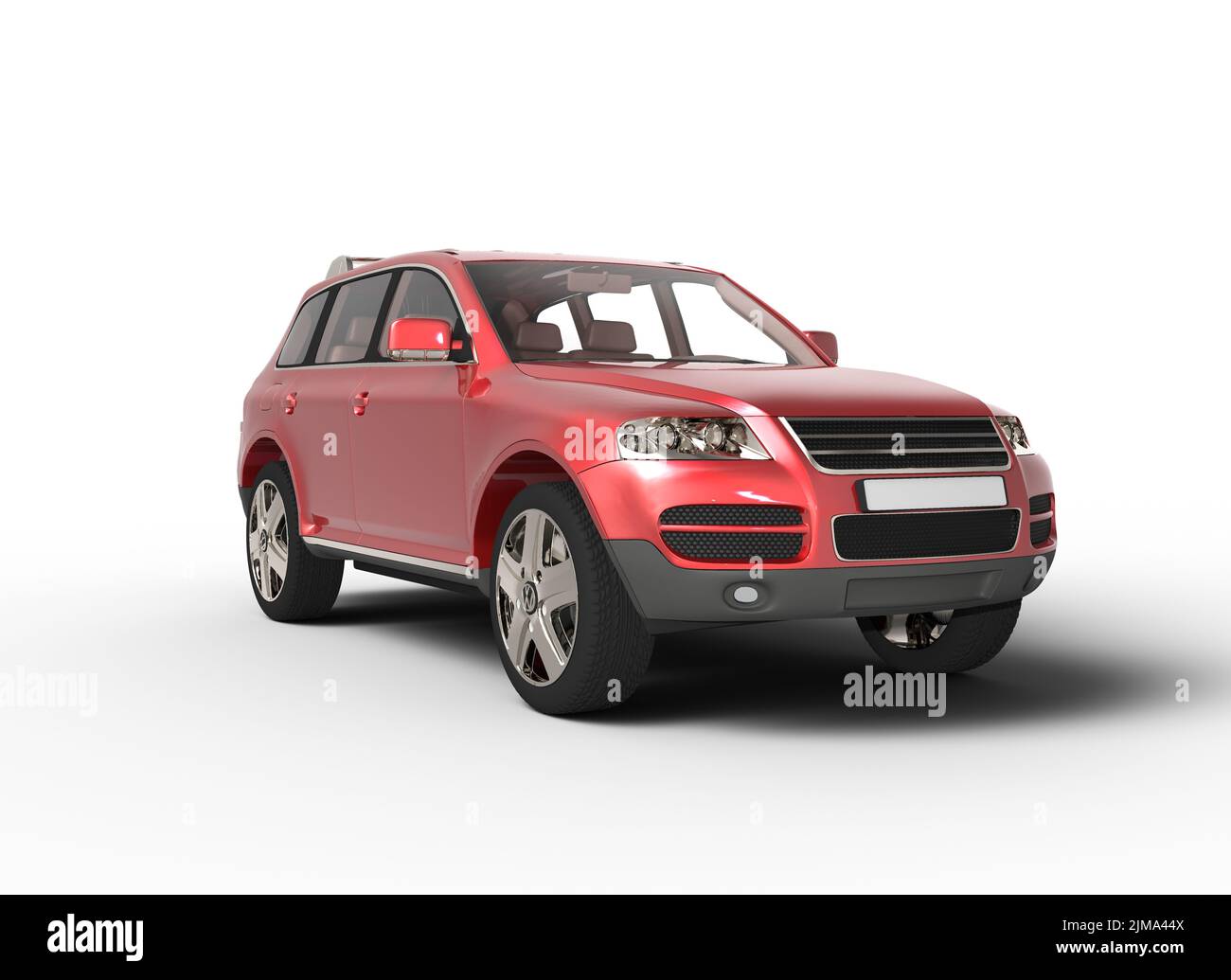 Modern, sport red color city car isolated Stock Photo - Alamy