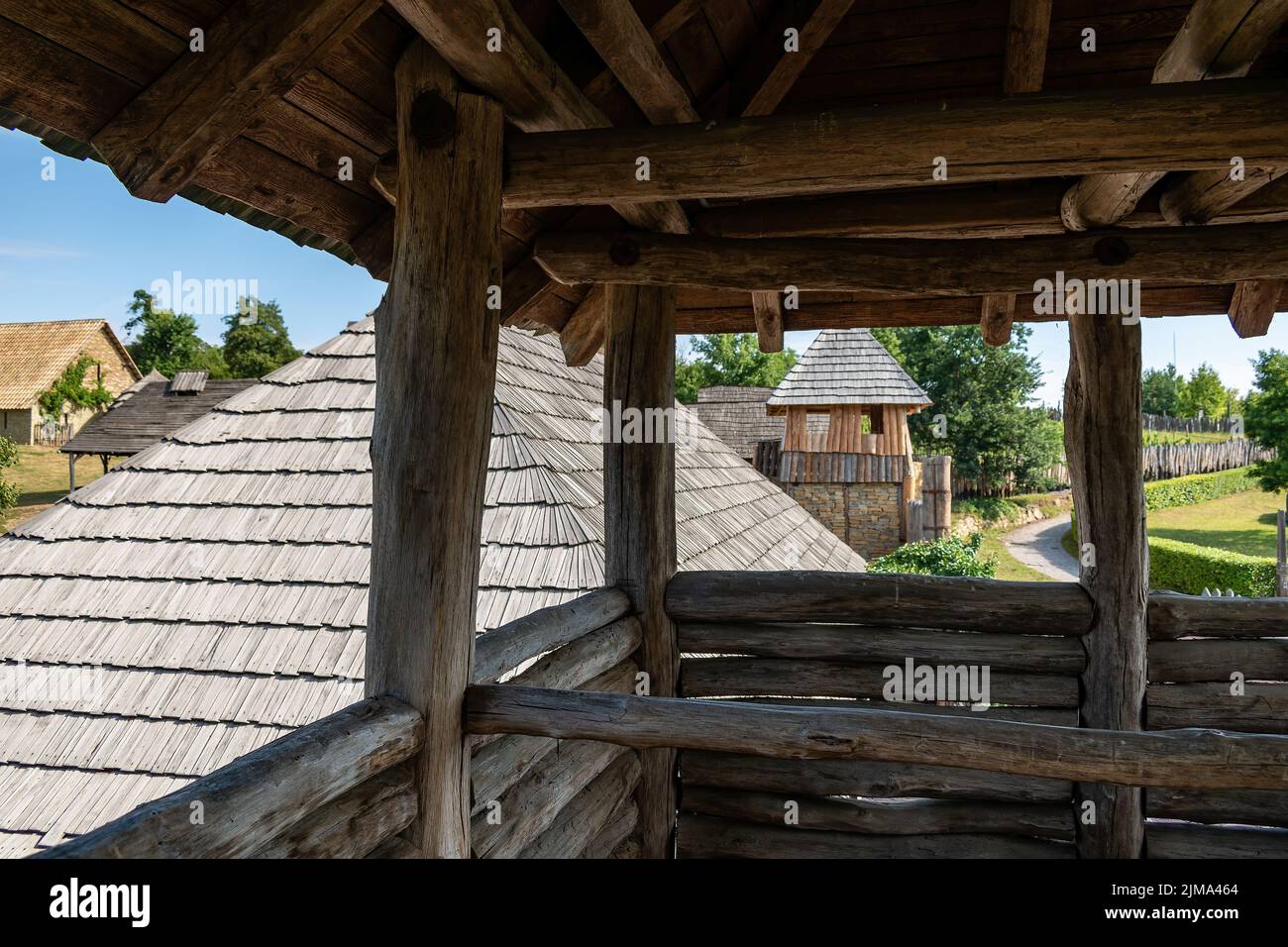 Modra open-air museum of the Great Moravian. View from inside the ...