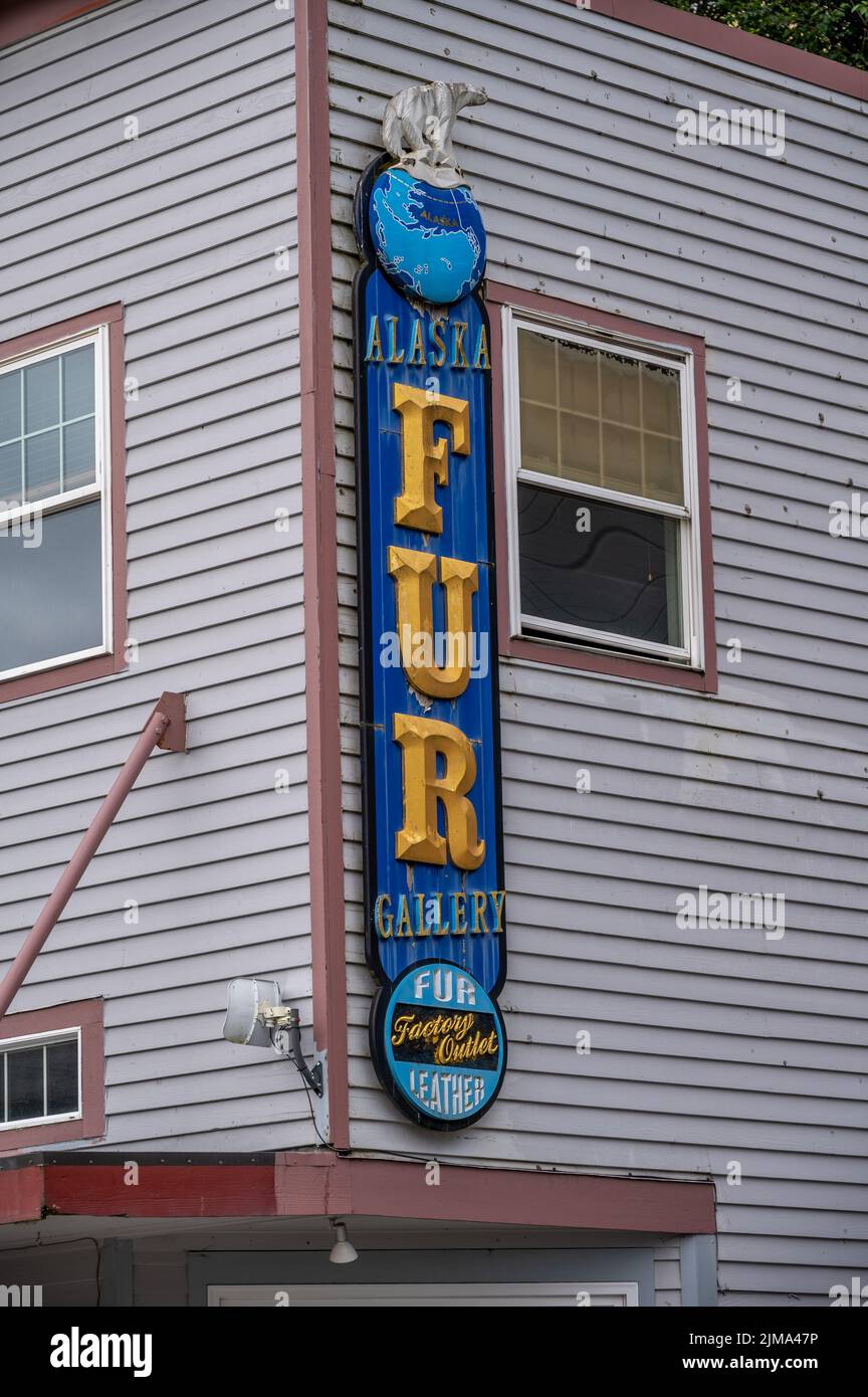 Juneau, Alaska - July 27, 2022: Central Juneau Alaska is home to many ...