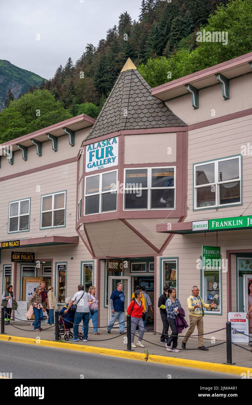 Juneau, Alaska - July 27, 2022: Central Juneau Alaska is home to many ...
