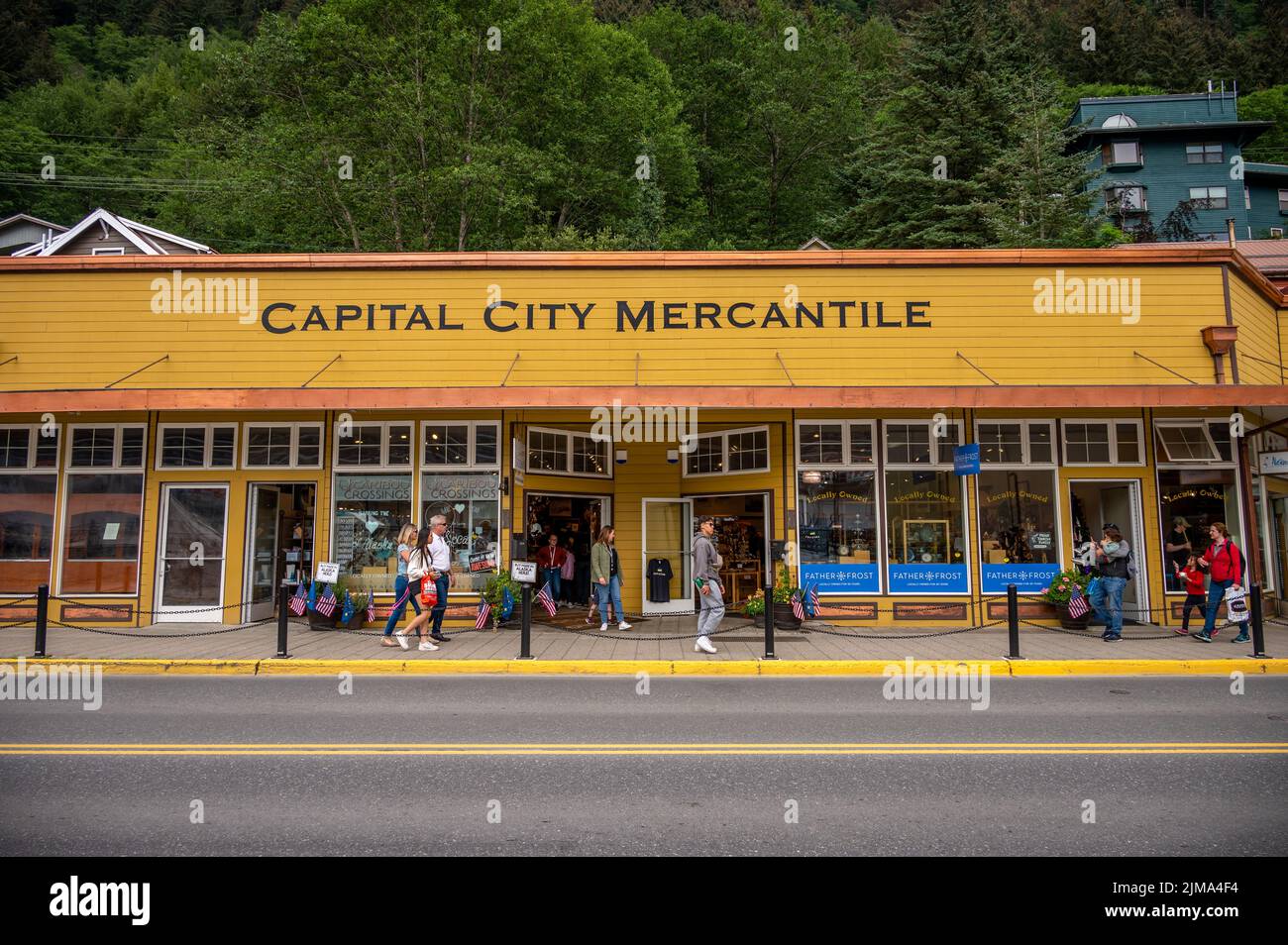 Juneau, Alaska - July 27, 2022: Central Juneau Alaska is home to many ...