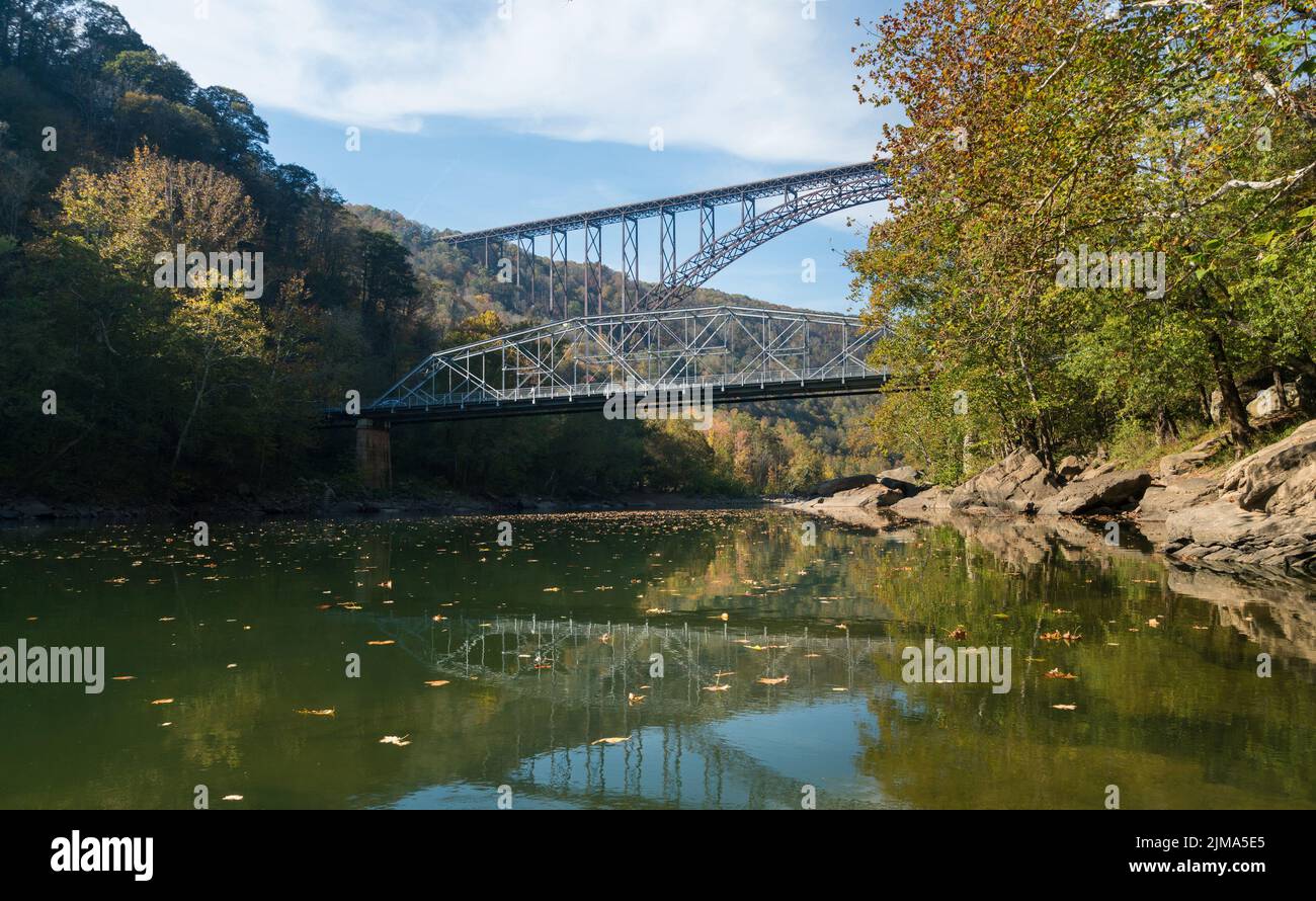 Old and New River Gorge Bridge in West Virginia Stock Photo - Alamy
