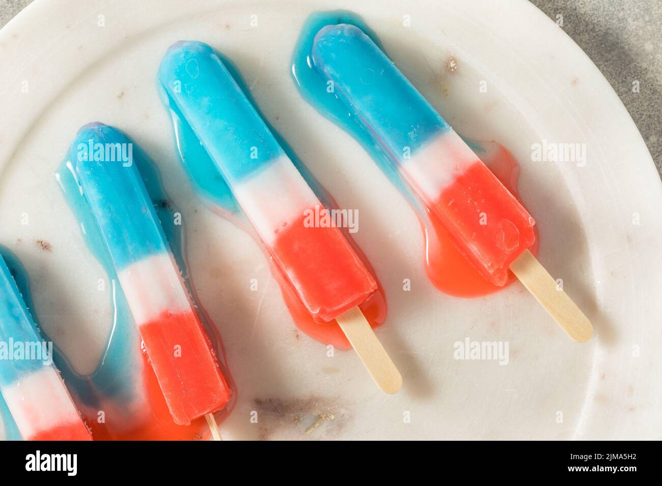 Homemade Red White Blue Popsicle Ready to Eat for the Summer Stock ...