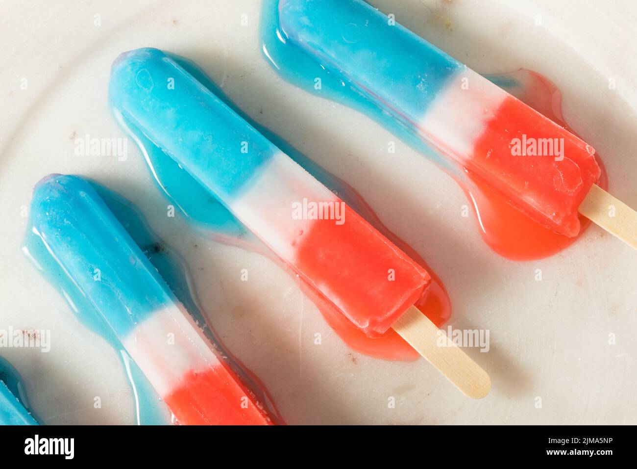 Homemade Red White Blue Popsicle Ready to Eat for the Summer Stock ...