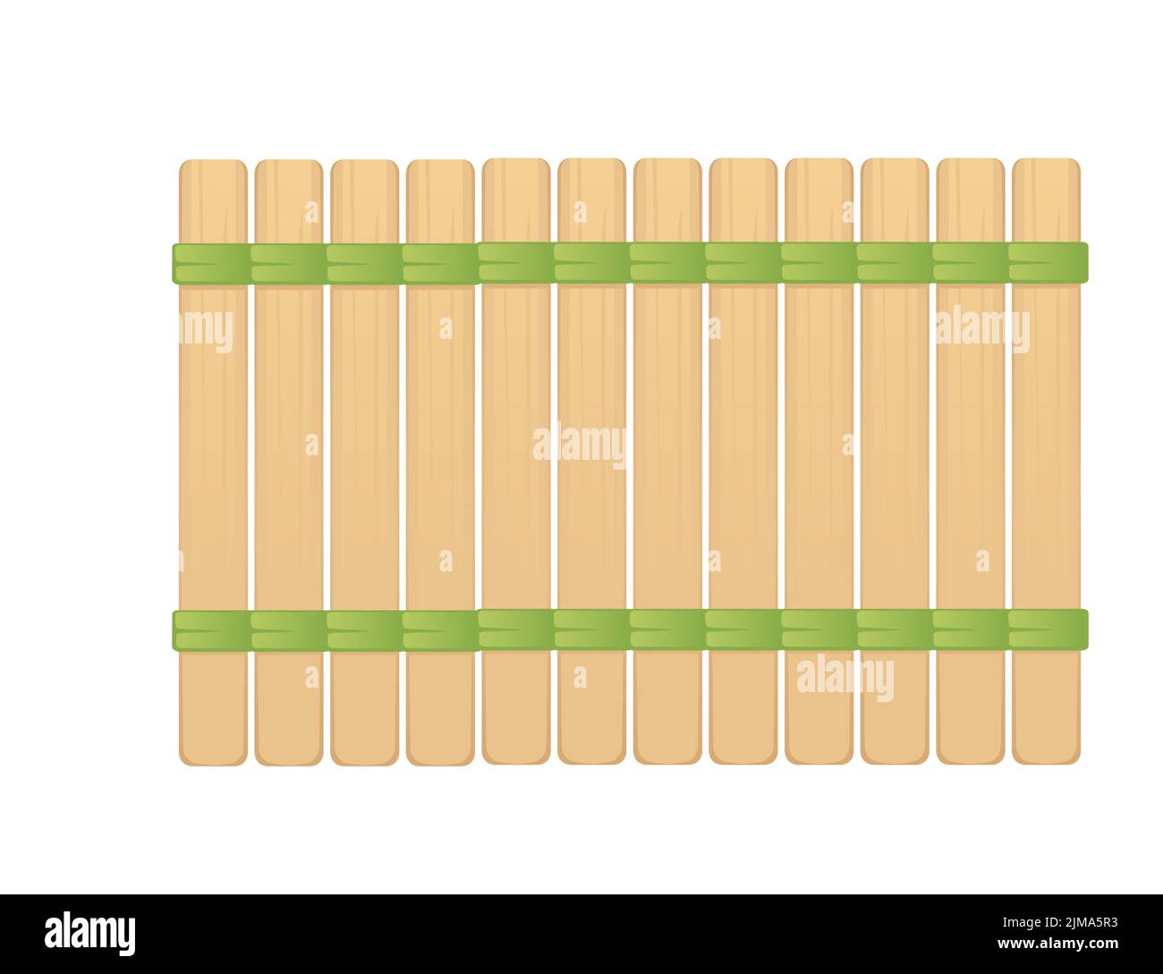 Bamboo mat with green tie for matcha production vector illustration ...