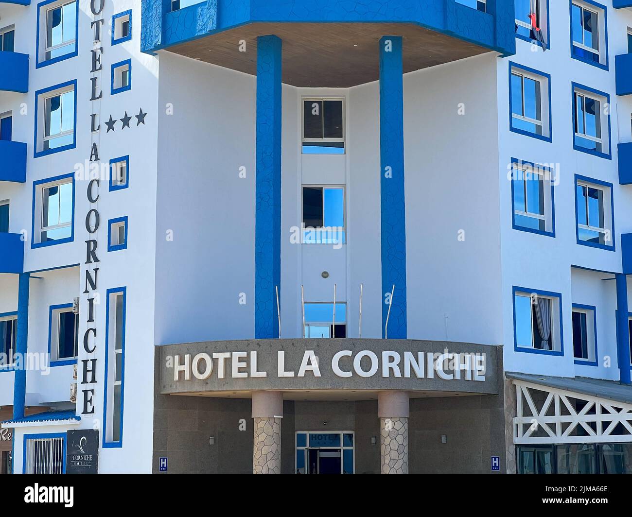 The exterior of hotel La Corniche Stock Photo - Alamy