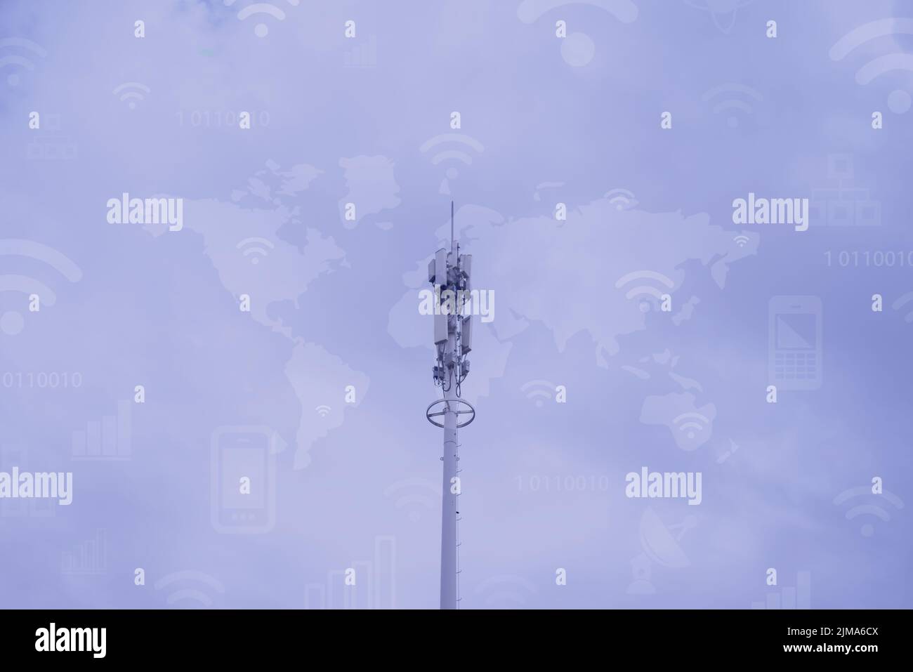 A Telecommunication tower transmitting digits signals of cellular ...