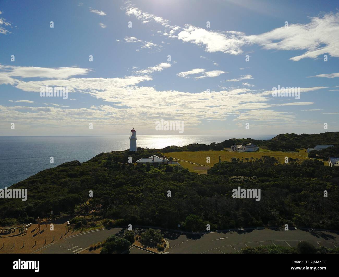 A bird's eye view of Cape Schanck Lighthouse in Victoria, Australia ...