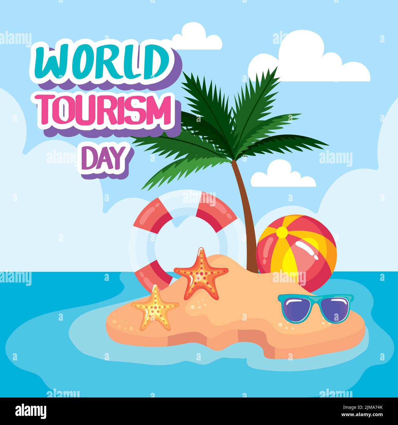 tourism day lettering with island Stock Vector Image & Art - Alamy
