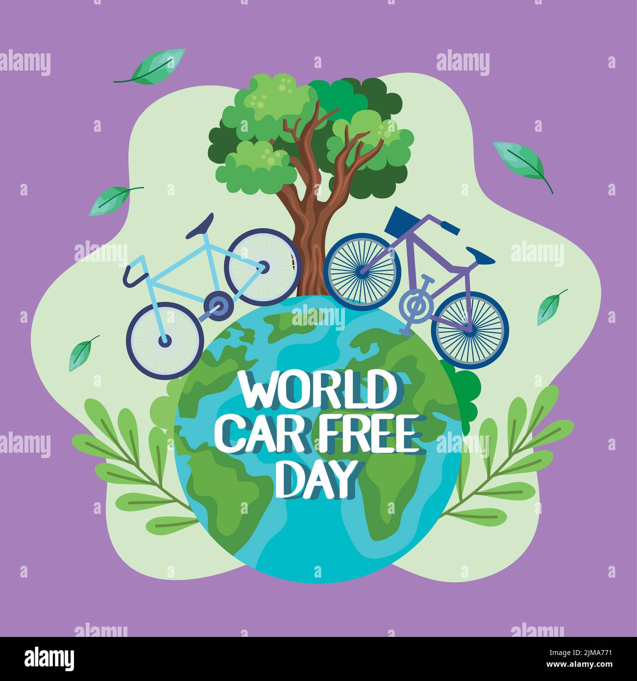 world car free day lettering with earth Stock Vector Image & Art - Alamy