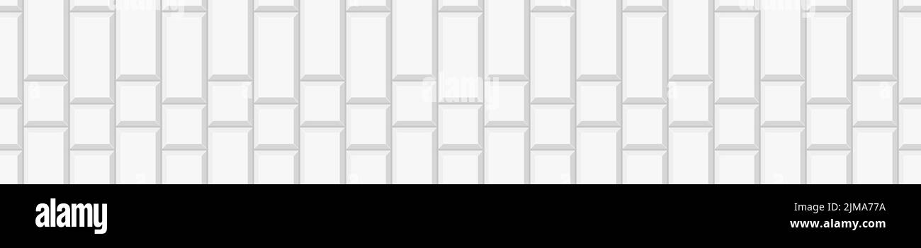 White vertical rectangle and square tile texture. Ceramic or brick wall ...