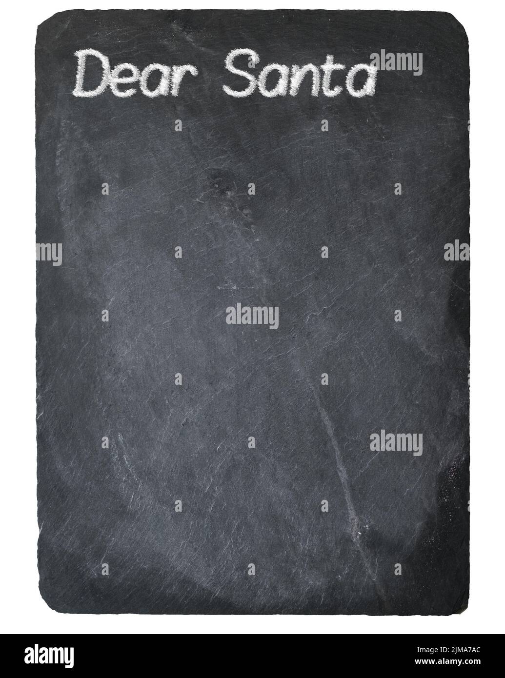 Dear Santa letter using chalk on slate blackboard Stock Photo - Alamy