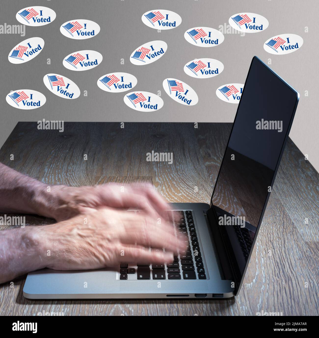 I voted sticker computer hi-res stock photography and images - Alamy