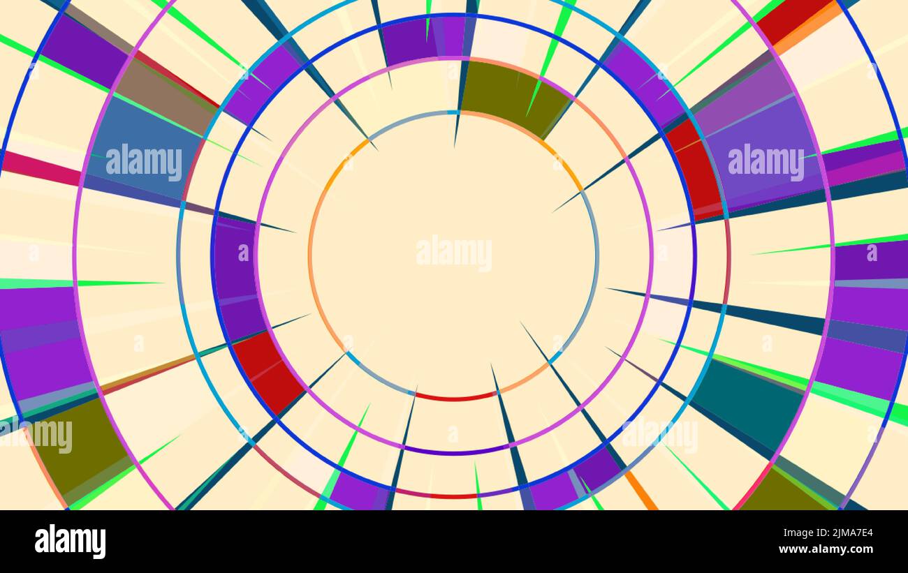 pink blue neon lines circle, geometric shapes, virtual space ...