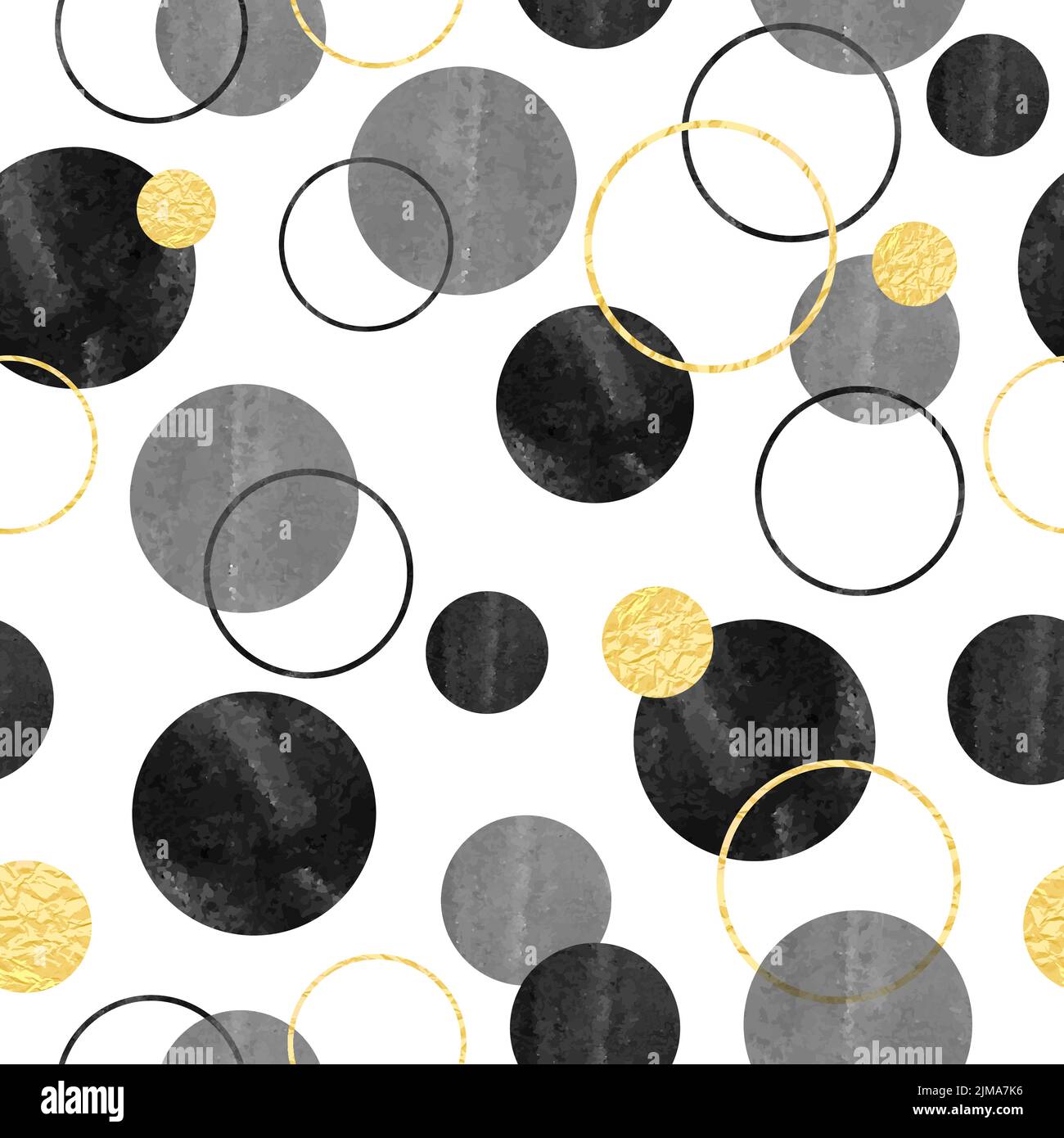 Seamless circles pattern. Abstract geometric background with black ...