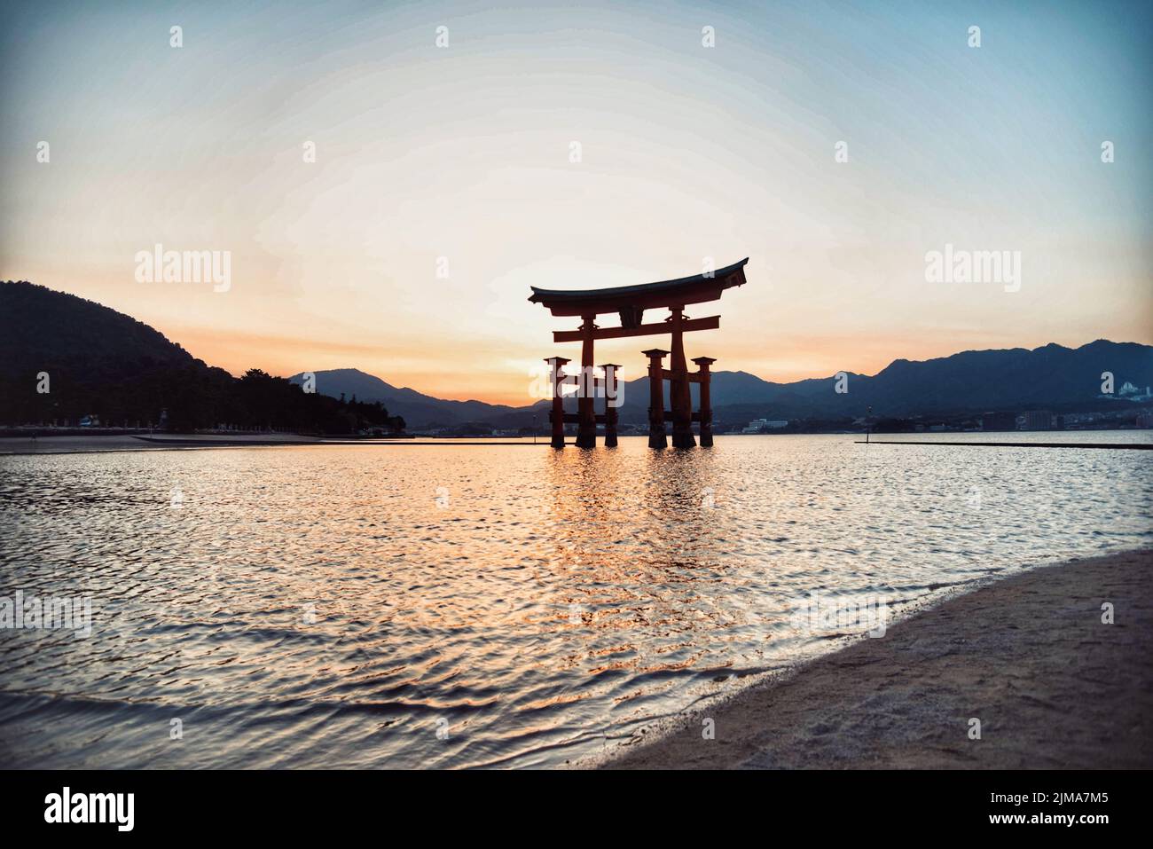 A view of the watergates in Japan on a sunset Stock Photo - Alamy