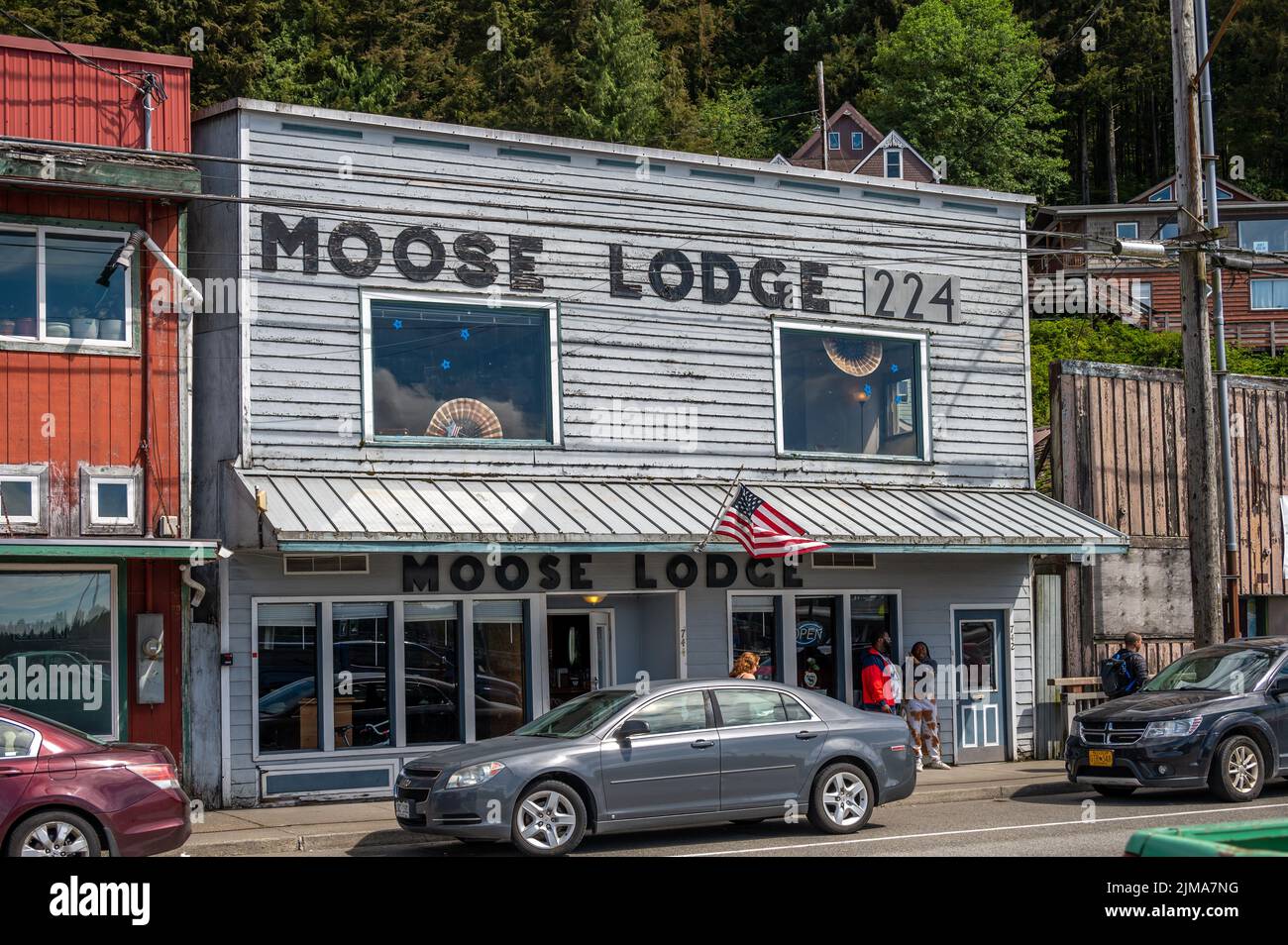 Ketchikan, Alaska - July 29, 2022: Views of the historic wooden ...