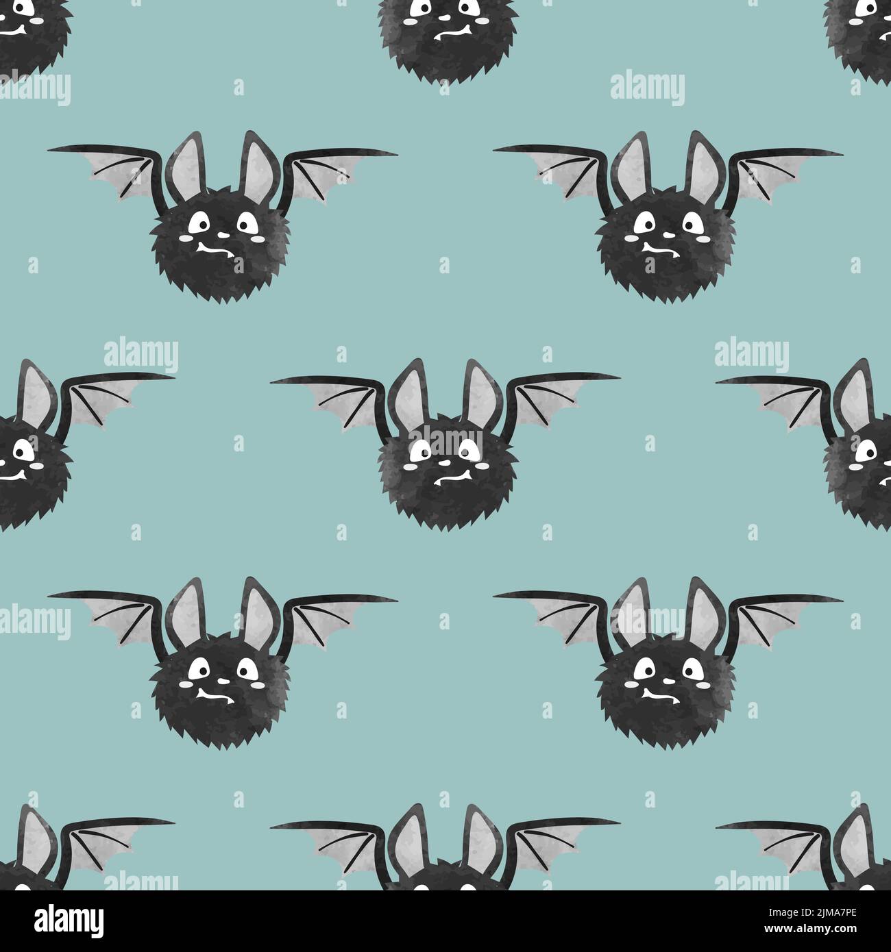 Seamless cute bats pattern. Halloween vector illustration Stock Vector ...