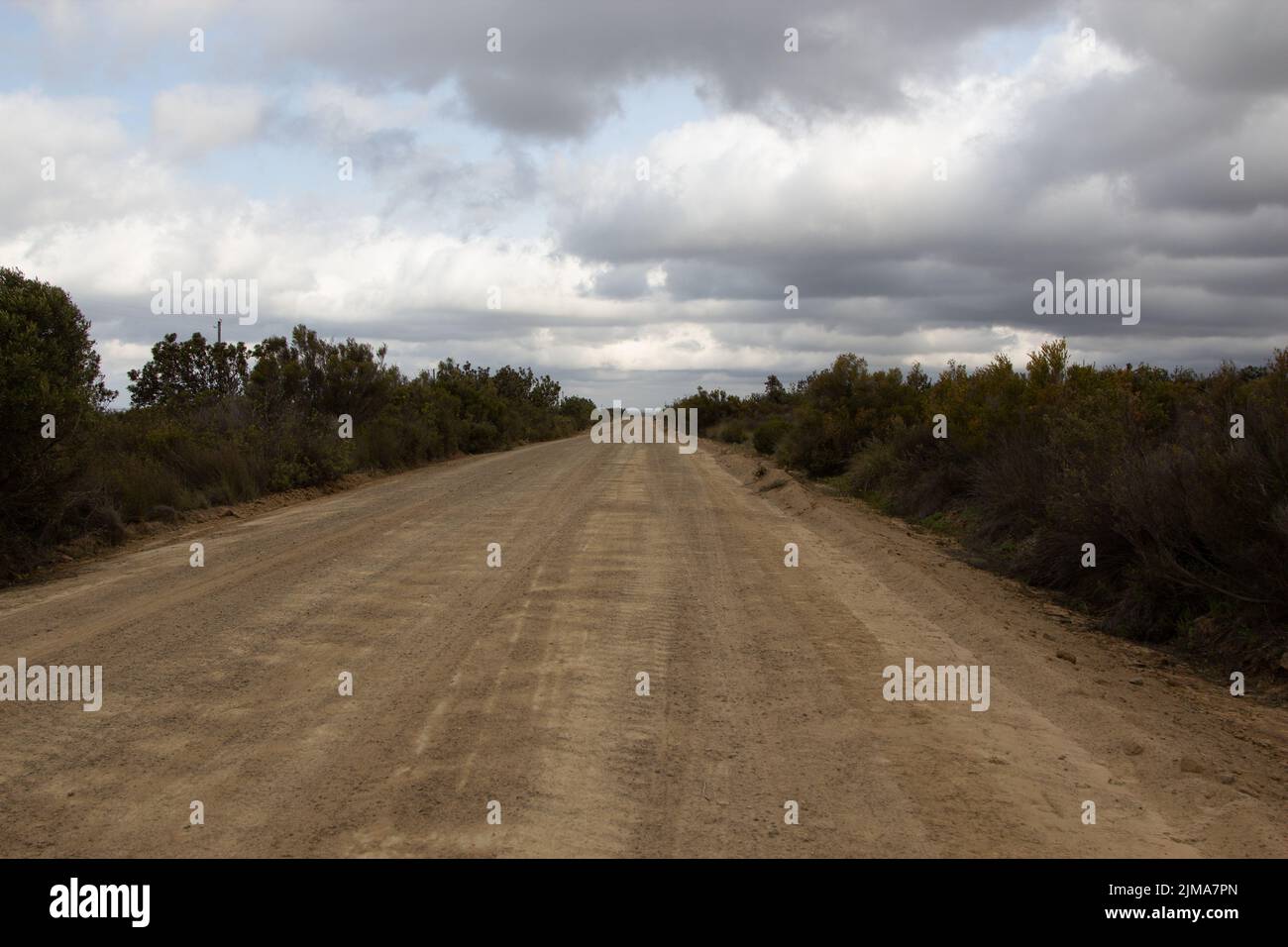 Straight Gravel Road on the Bokkeveld Plateau in the Northern Cape of ...